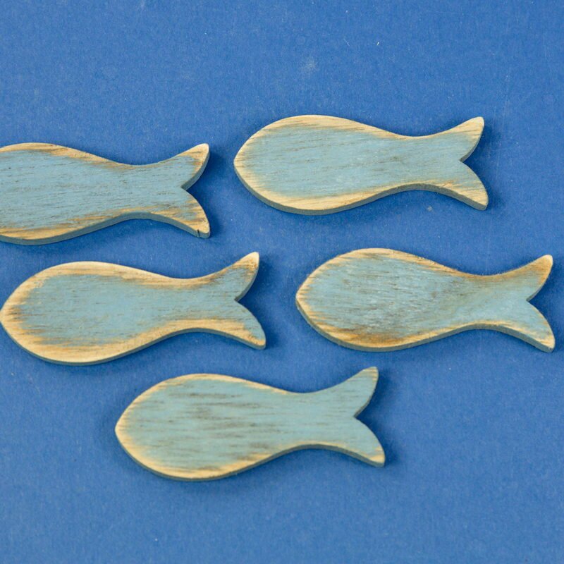 Rustikale Dekofische Hellblau