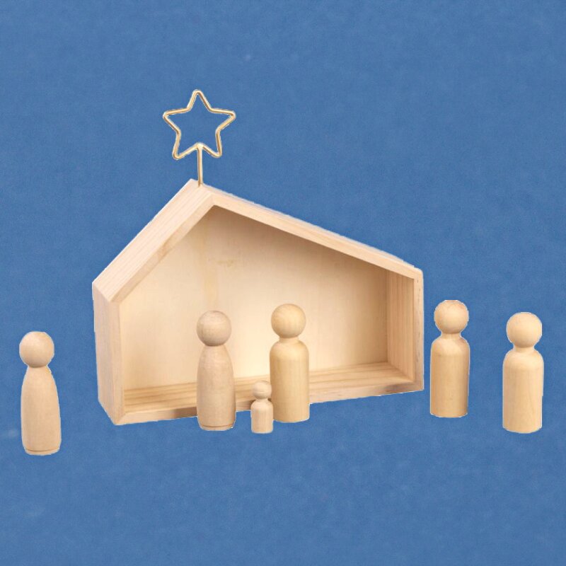 Krippenhaus mit Figuren